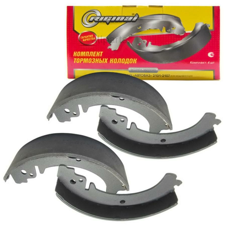 RIGINAL RG21013502090 Колодка тормозная задняя (кт.4шт.) для а/м ВАЗ-2101,2105,2107, ВАЗ-2121 Riginal RG21013502090