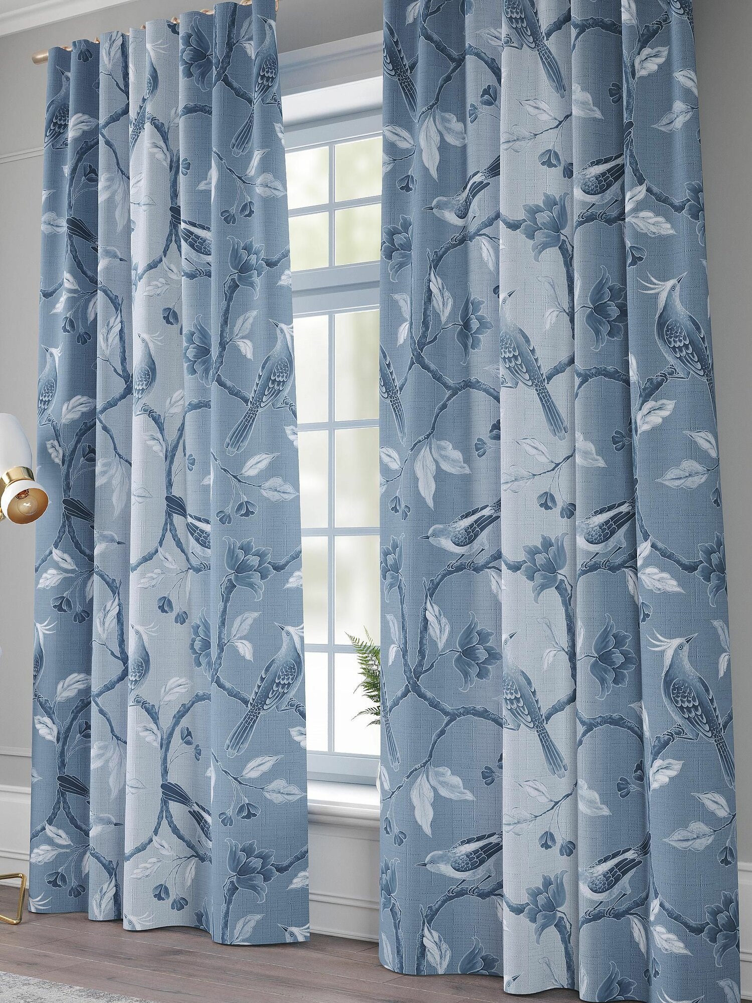 Комплект штор Comfy Way 150х260 см / шторы в комнату 2 шт / Авалос (синий)