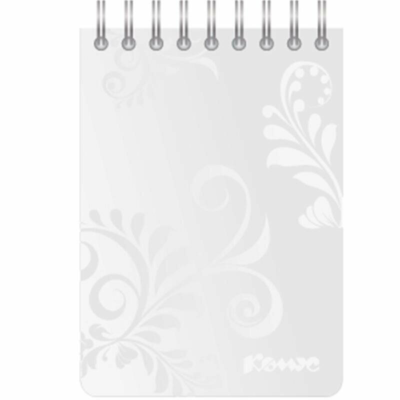 Блокнот Комус Русская серия А7 50 листов белый в клетку на спирали 76х117 мм, 326336