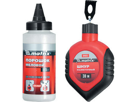 Разметочный шнур 30м + красный порошок MATRIX MASTER 84855
