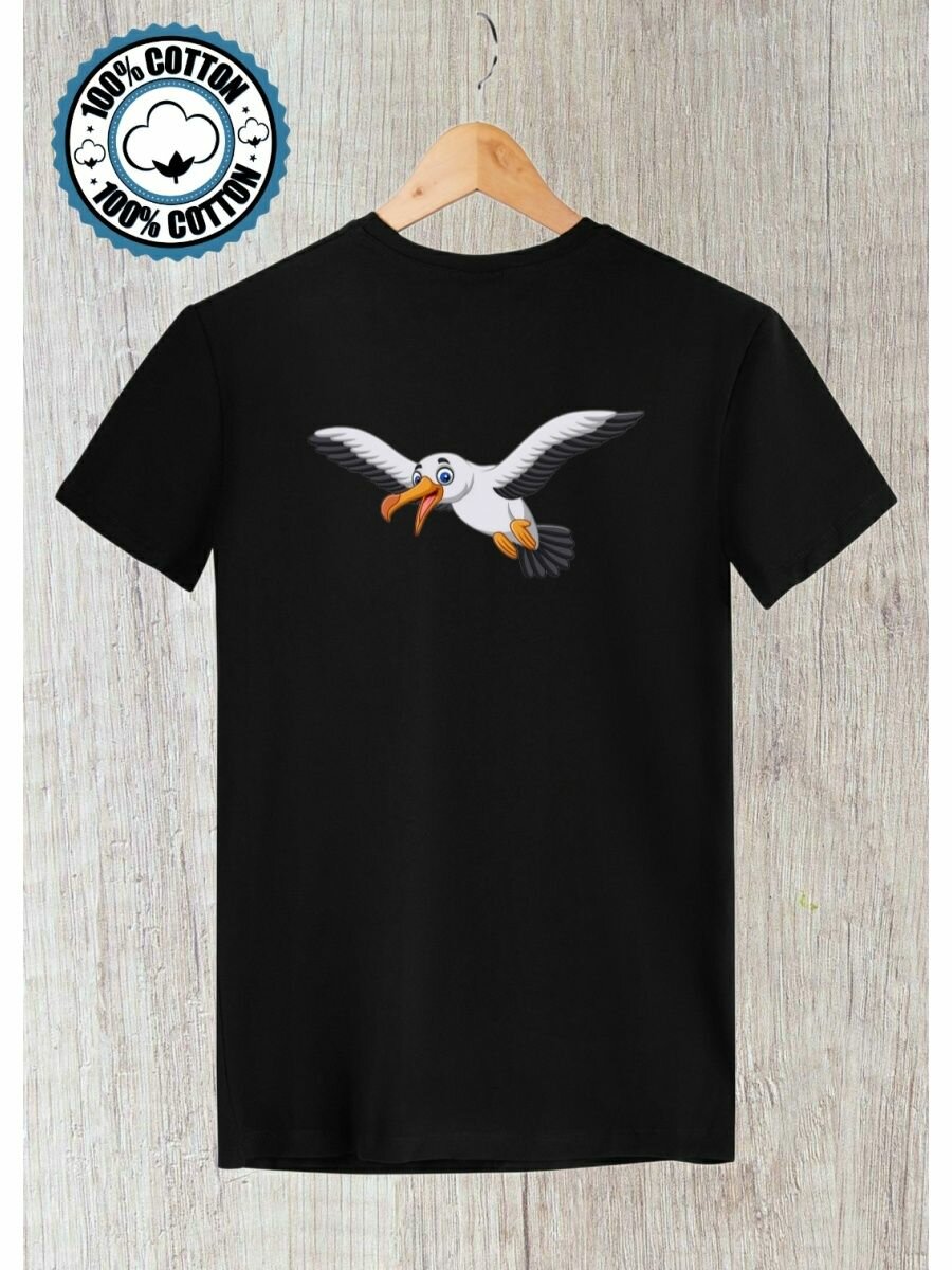 Футболка птица чайка seagull bird в полете