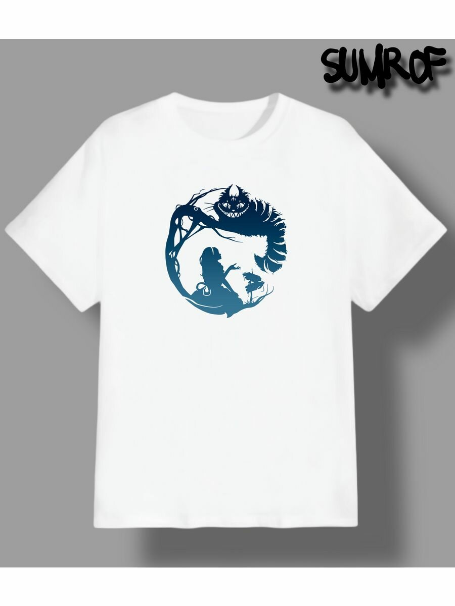 Футболка алиса в стране чедес кот