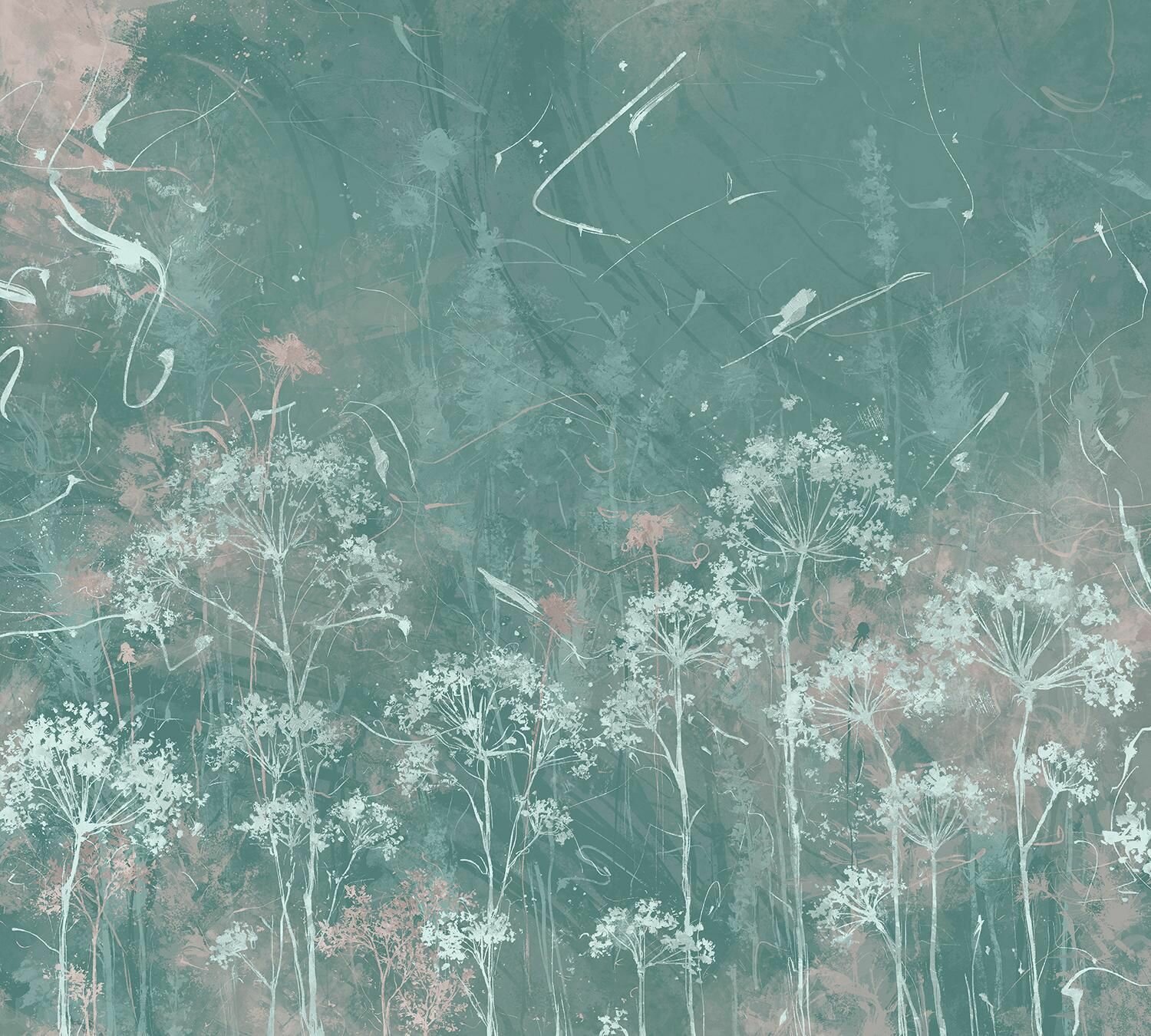 Фотообои/F коллекцияF-223 Цветы на бетоне гранж 300х270-1Divino