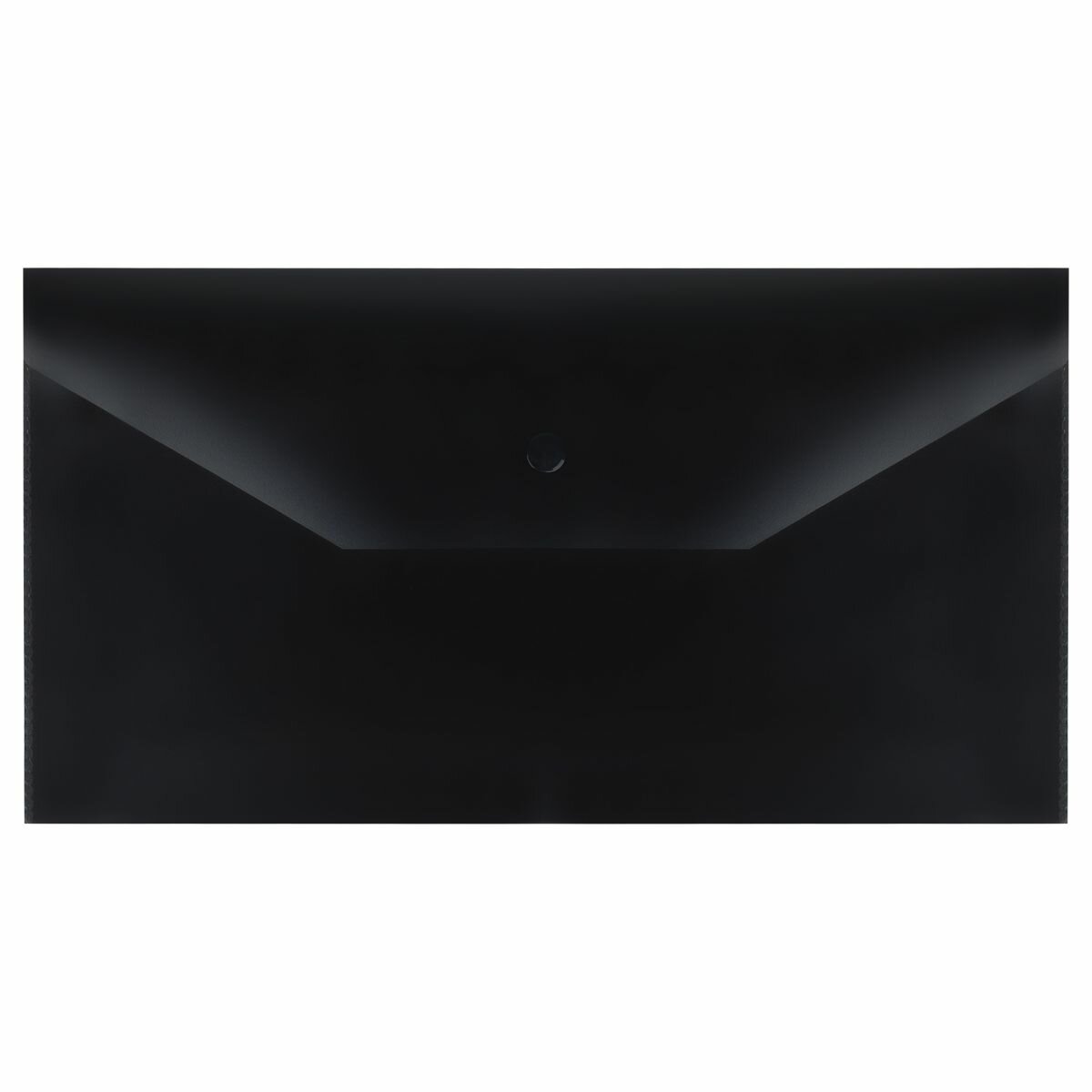 40 шт. Папка-конверт на кнопке СТАММ С6+, 150мкм, пластик, непрозрачная, черная