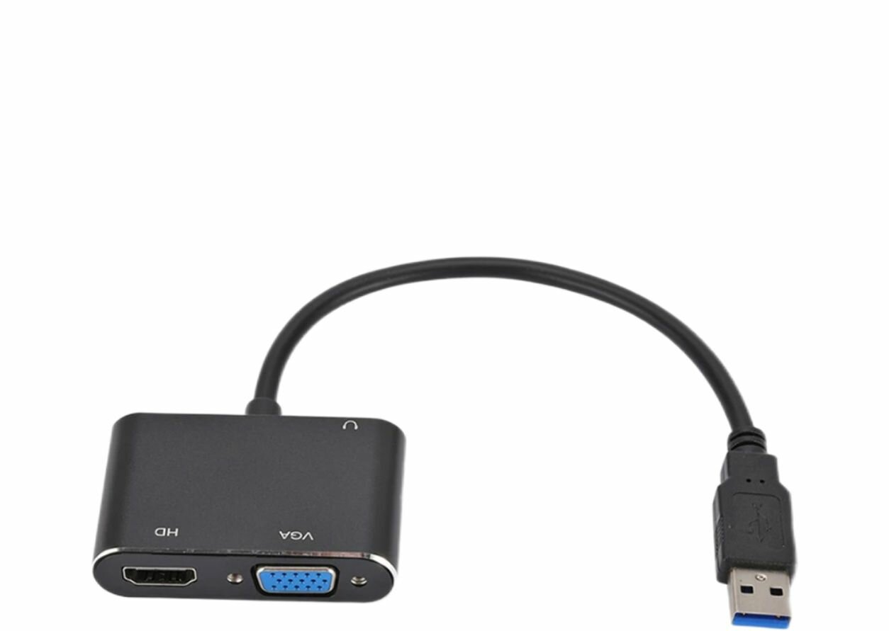 Разветвитель кабеля HUB 4в1 USB+ HDMI + VGA + 3.5 черный