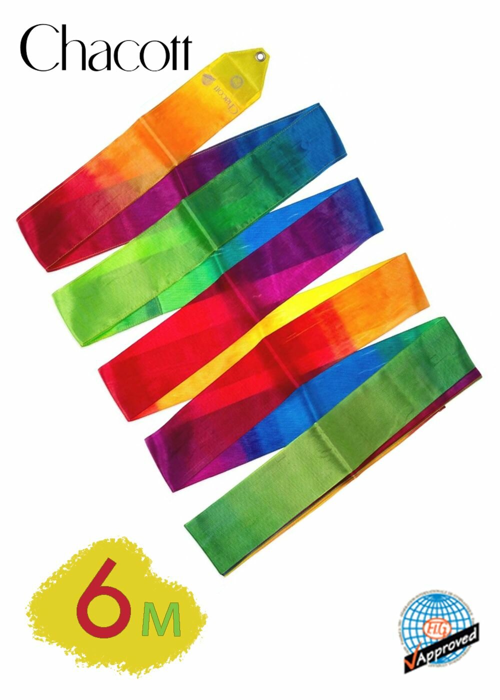 Лента CHACOTT Gradation цветная 6м. 796 (Желтый-Оранжевый-Красный-Фиолетовый-Синий-Зеленый) FIG