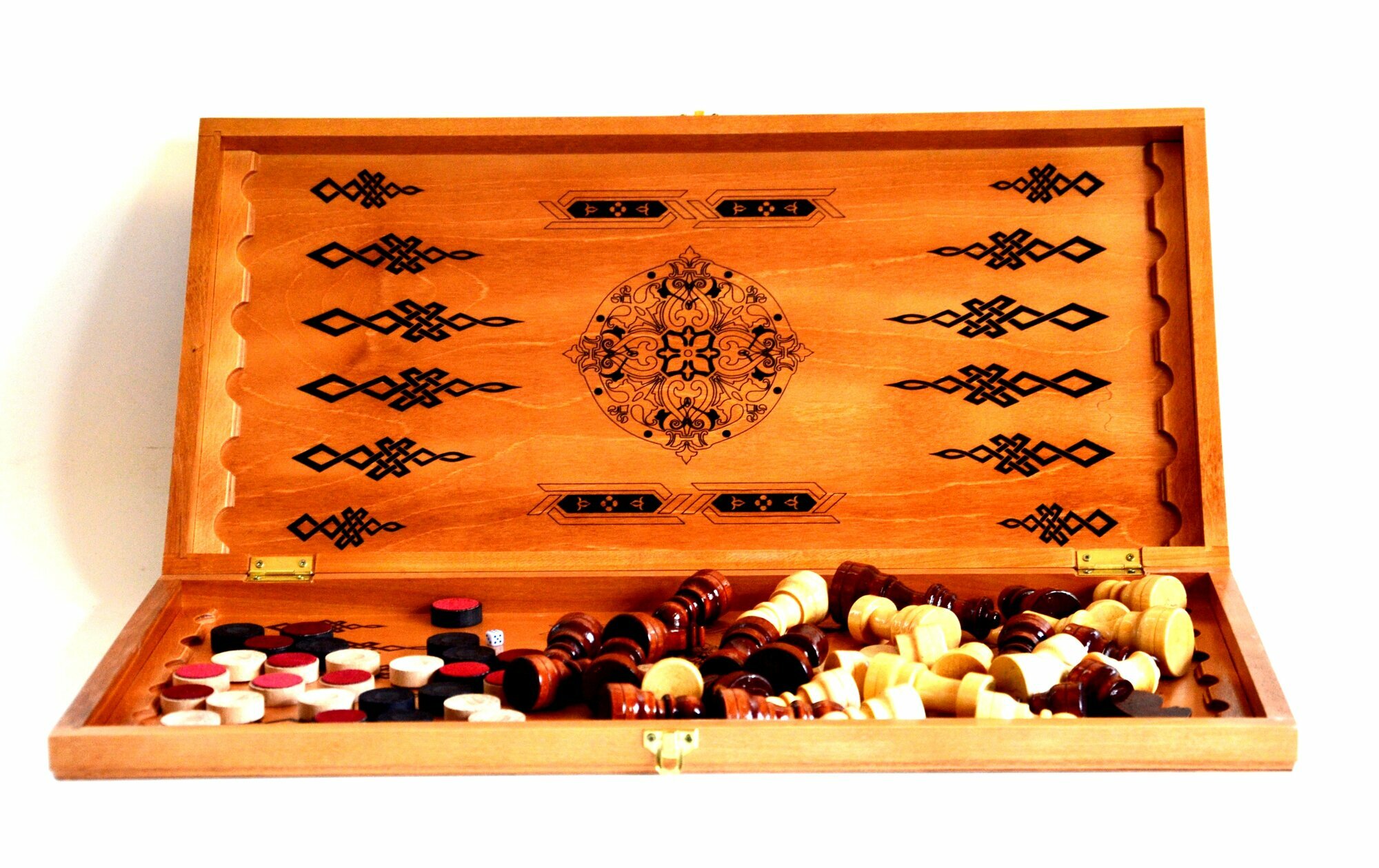 Шахматы, шашки нарды Аристократ 60 на 60 см тонированные (3 в 1)