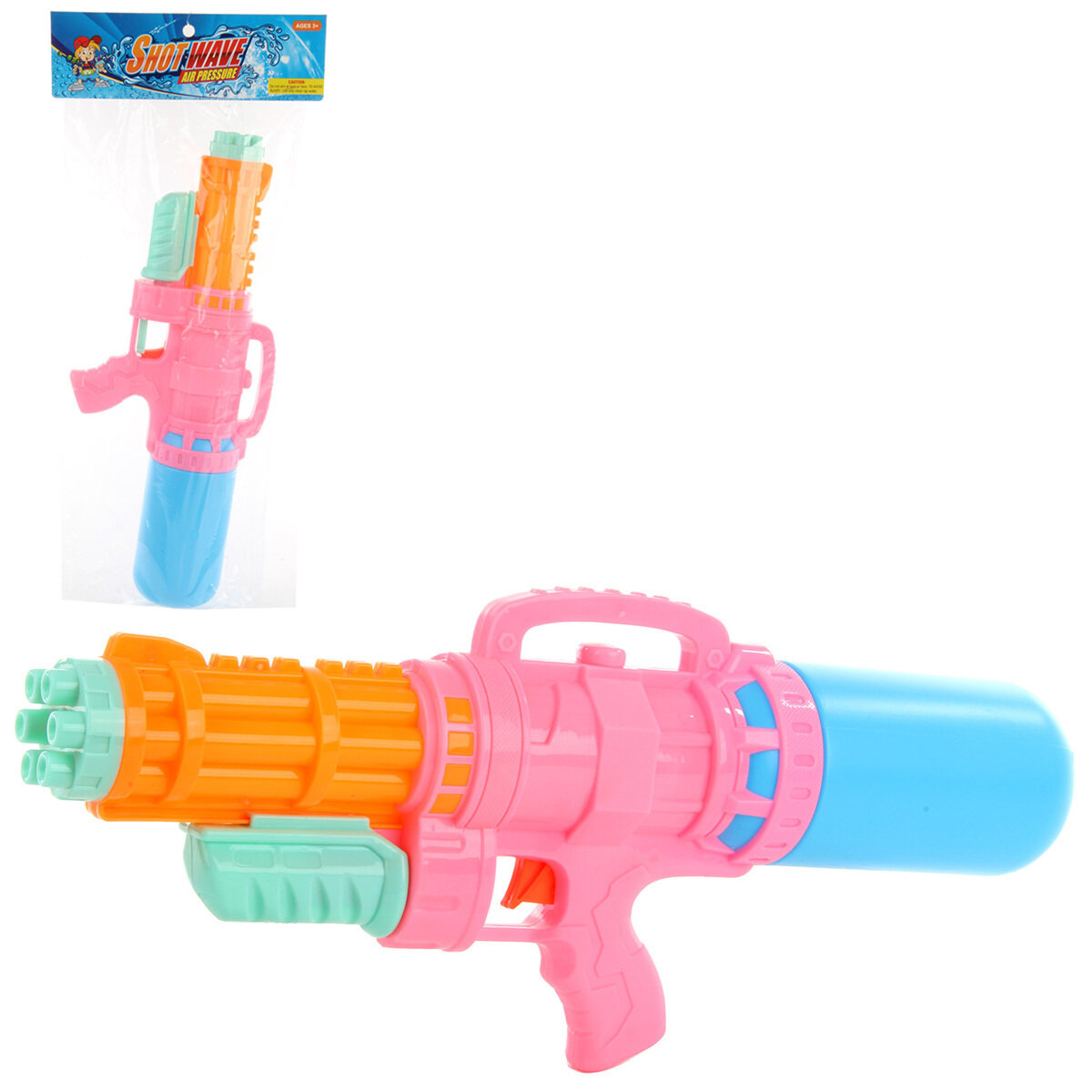 Водный пулемет бластер с помпой, 43 см, Veld Co / Большой водяной пистолет/ Детское оружие, пушка с водой