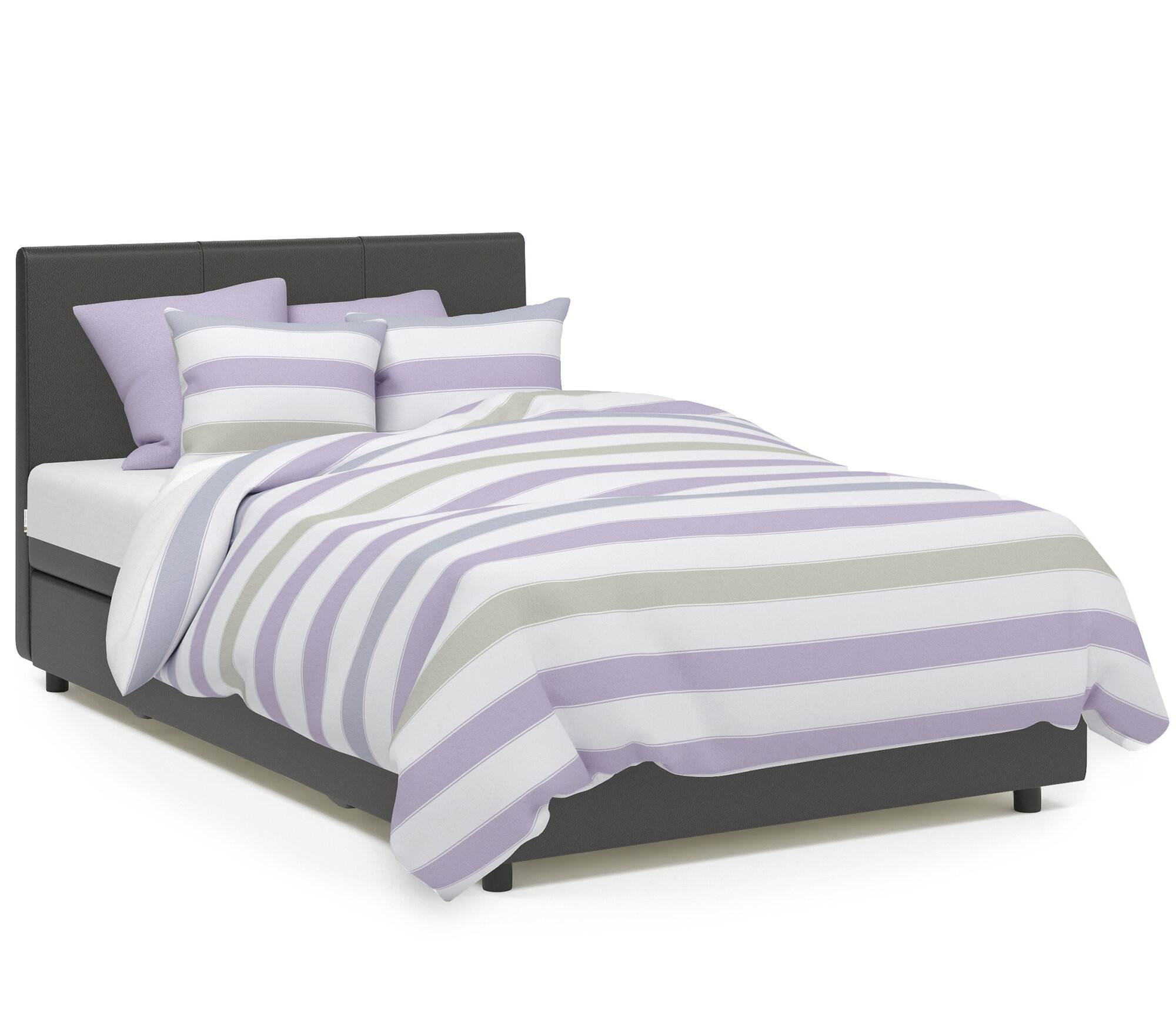 Тахта кровать Классика, 140х198 см, Корфу коричневый и экокожа шоколад