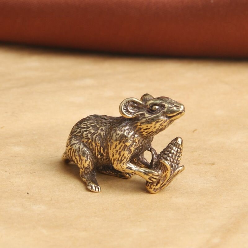 Кошельковая Мышь Фен-Шуй, Бронза 2 см. / 3 см.