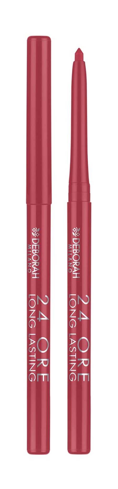 DEBORAH MILANO Карандаш для губ автоматический 24 Ore Long Lasting Lip Pencil, 0,4 г, 07 Розовый гренадин