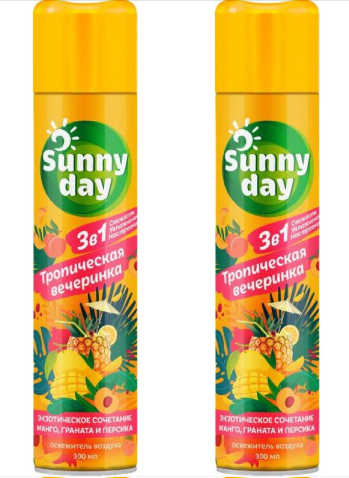 Освежитель воздуха Sunny Day, тропическая вечеринка, 300 мл, 2 шт