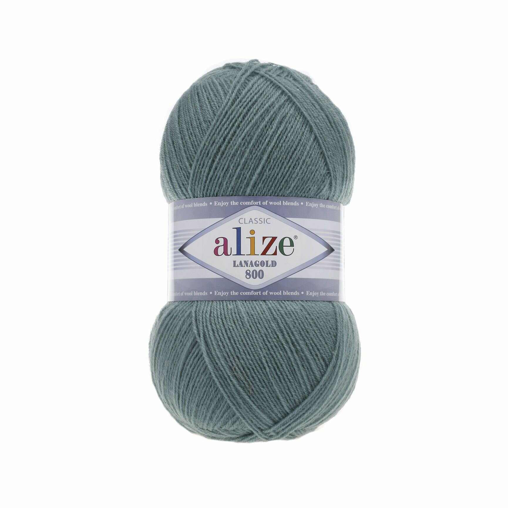 Пряжа Ланаголд 800 Alize (Lanagold 800) упаковка 5 мотков 100 г 800 м. 49% шерсть 51% акрил цвет 386 лазурный