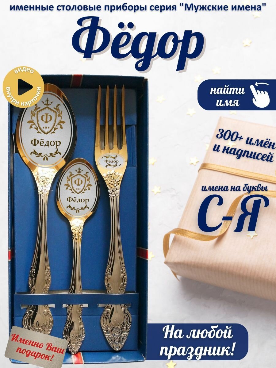 Именной набор ложек Фёдор