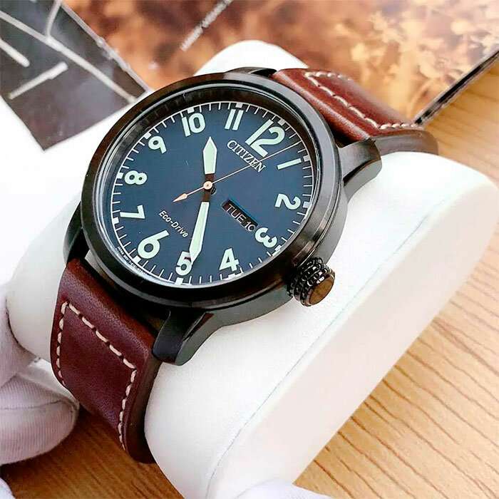 Наручные часы CITIZEN Eco-Drive, синий, коричневый, черный — фото 1
