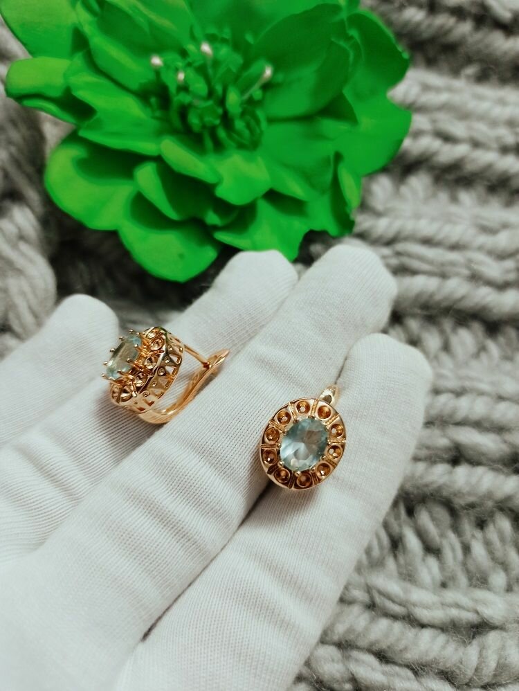 Серьги, стекло, искусственный камень