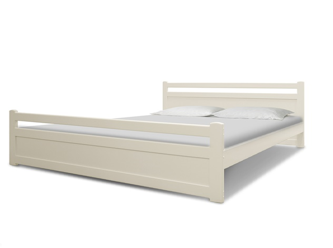 Кровать "Визави" из массива сосны 160x190 см, Эмаль Слоновая Кость