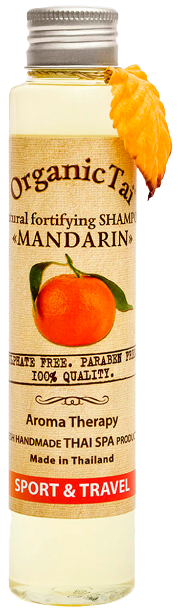 Натуральный укрепляющий шампунь для волос «мандарин», 100 мл, OrganicTai