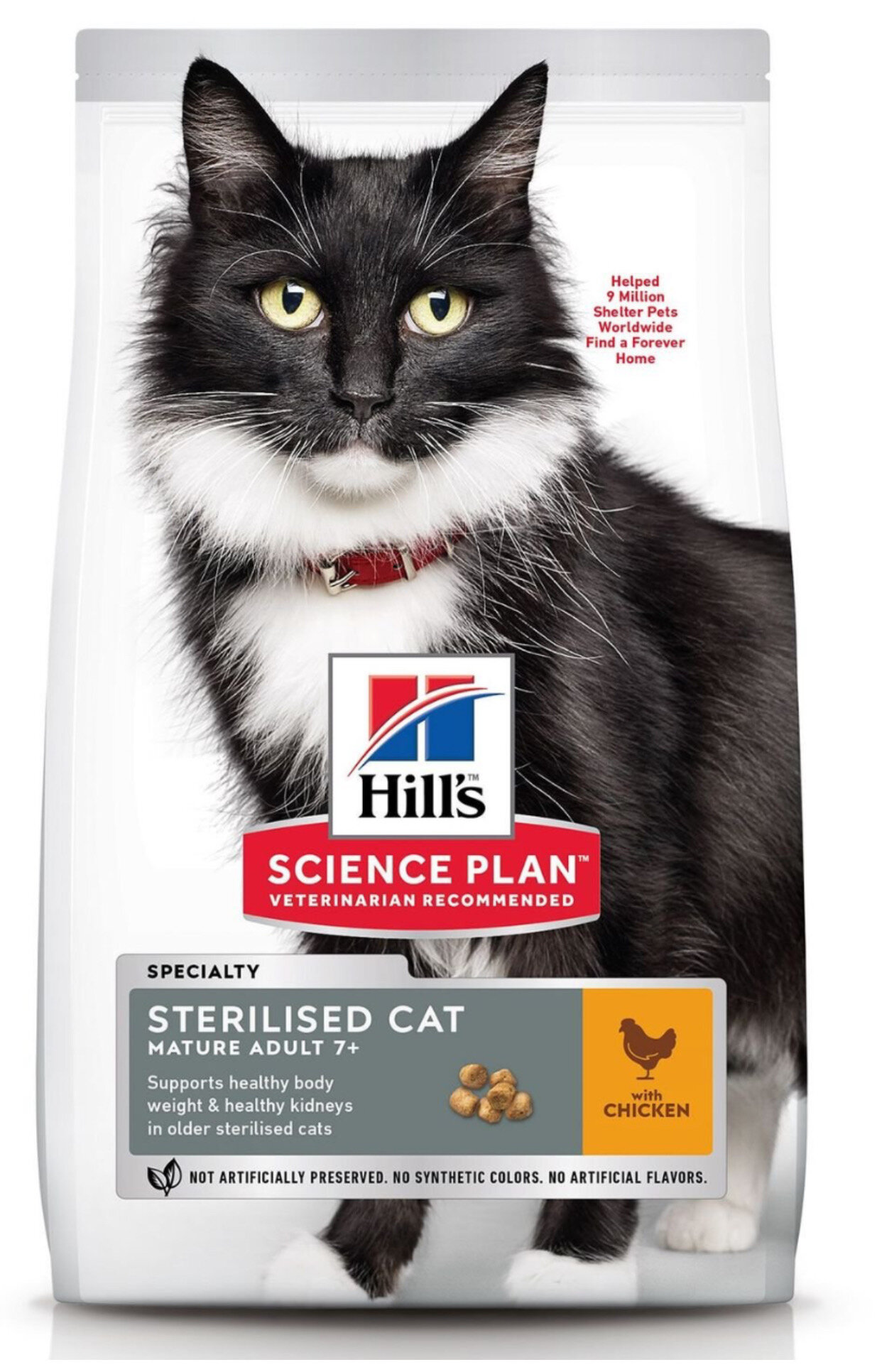 Сухой корм для стерилизованных пожилых кошек Hill's Science Plan, профилактика избыточного веса с курицей 3 кг