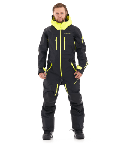 Комбинезон горнолыжный Комбинезон для активного отдыха Dragonfly SUPERLIGHT 3L MAN Black-Yellow Fluo