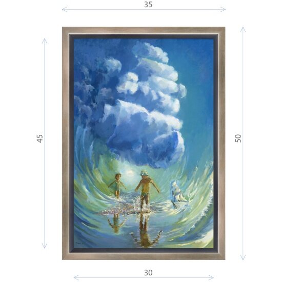 Картина Декор Депо Ксении Черномор Бригантина Матовый холст в раме 50х35 см