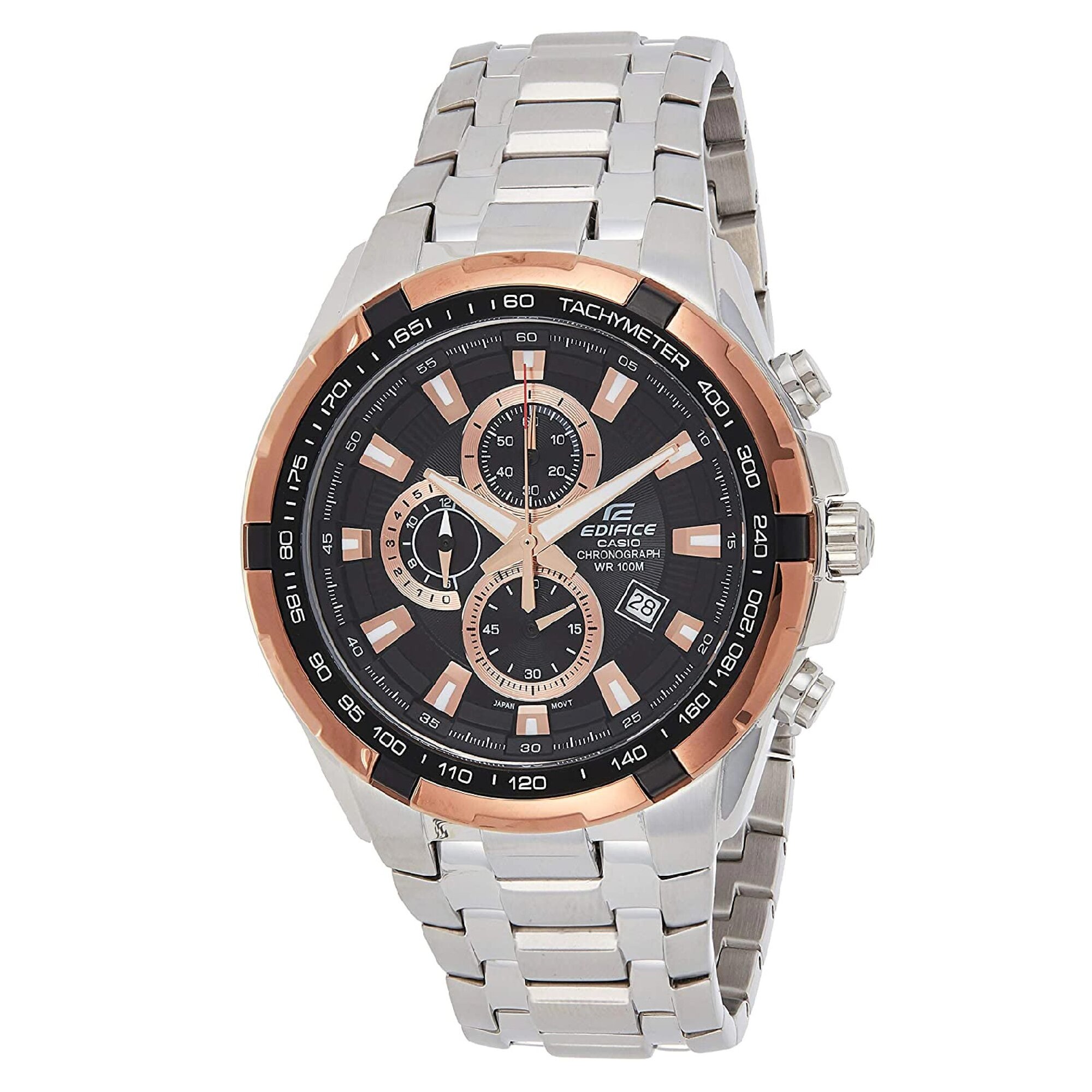 Наручные часы CASIO Edifice, серебристый/черный/коричневый — фото 1