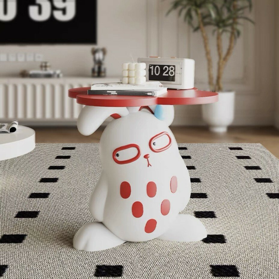 Интерьерный кофейный столик Lapin en colère (белый)