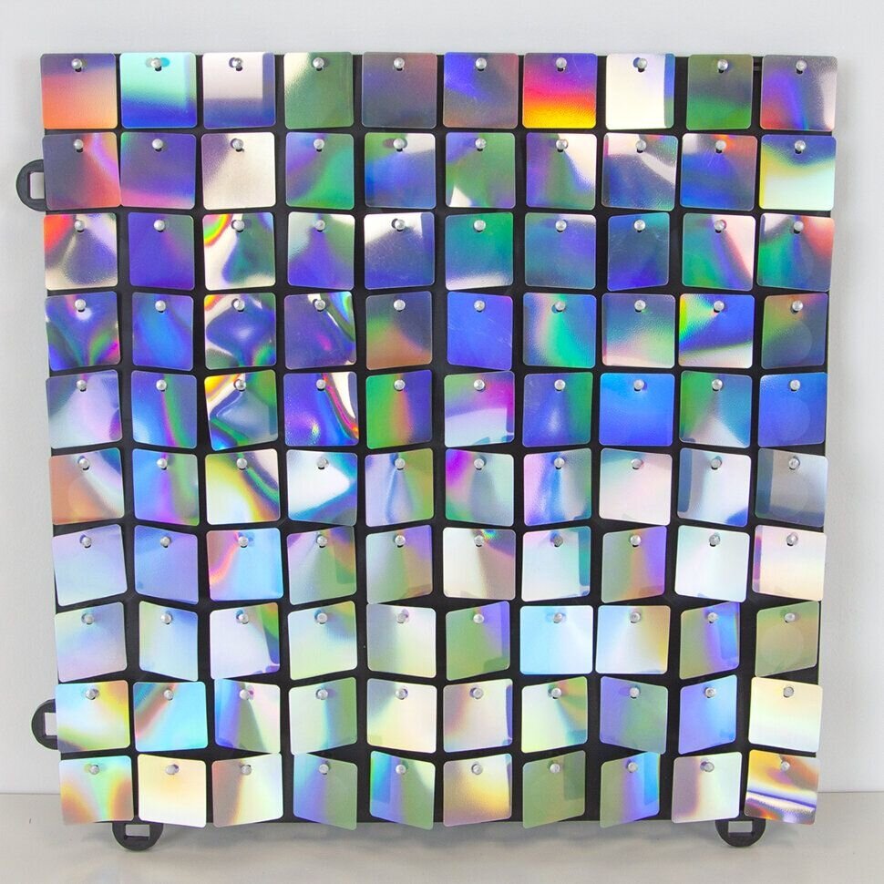 Декоративная панель Пайетки, 30*30 см, Перламутр, Голография, 1 шт.