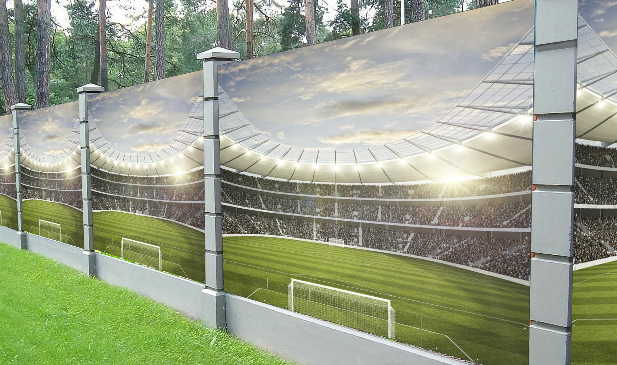 Фотосетка для забора, фасада Фотофасад с люверсами 3 х 2,4 м