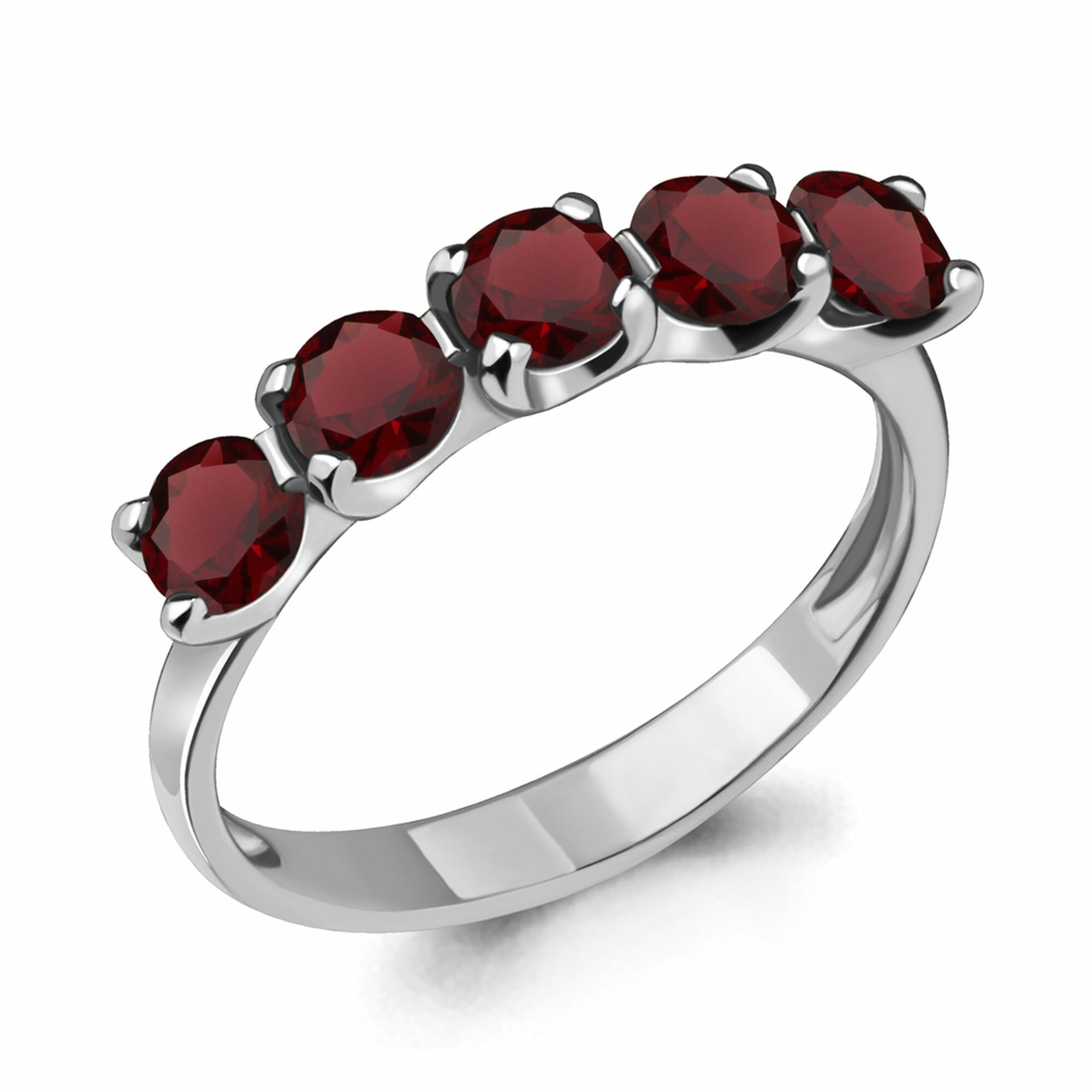 Кольцо дорожка, серебро, 925 проба, родирование, гранат