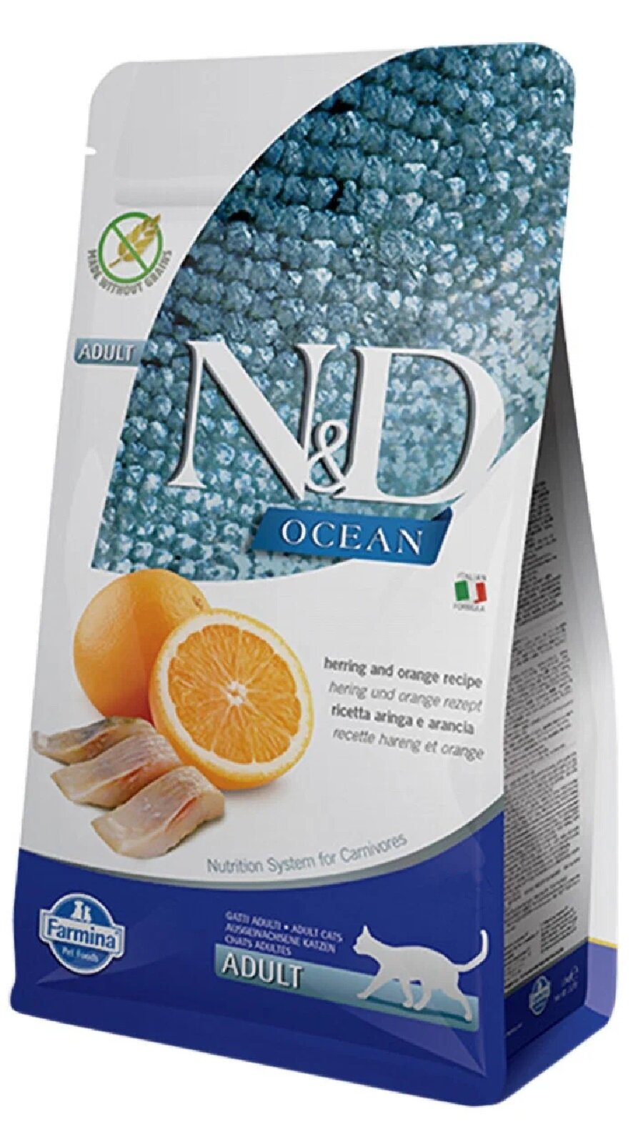 Корм сухой Farmina ND Ocean Cat Herring Orange Adult для взрослых кошек сельдь и апельсин 10кг