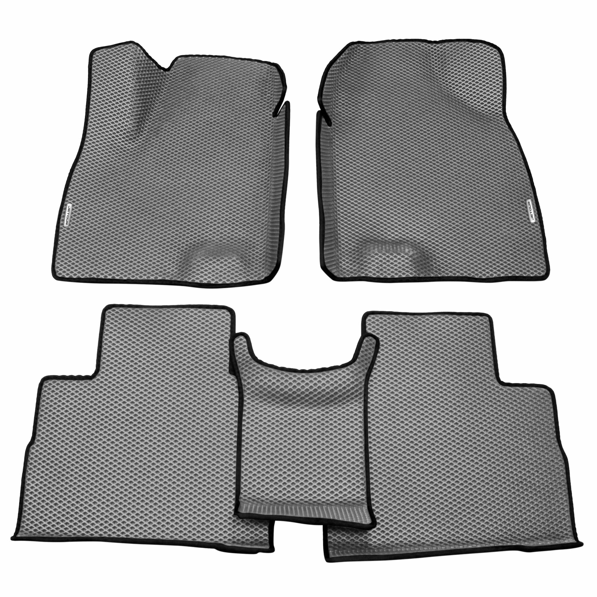 Автомобильные коврики ЭВА (EVA) для Jetour Dashing / Джетур Дашинг с 3D бортами 2022 - н. в. + 2 логотипа