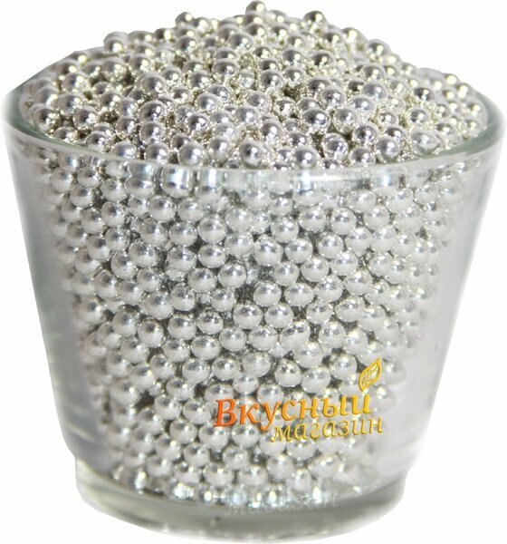 Декор Шарики серебряные 3 мм. I.D.A.V, 100 гр. (Набор из 2 шт.)