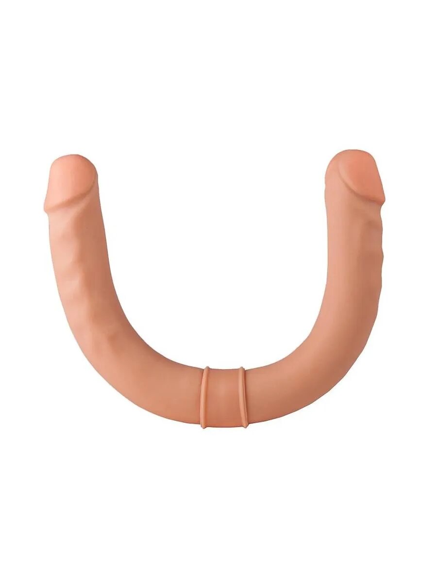 Двусторонний телесный фаллоимитатор с венками - 44 см.