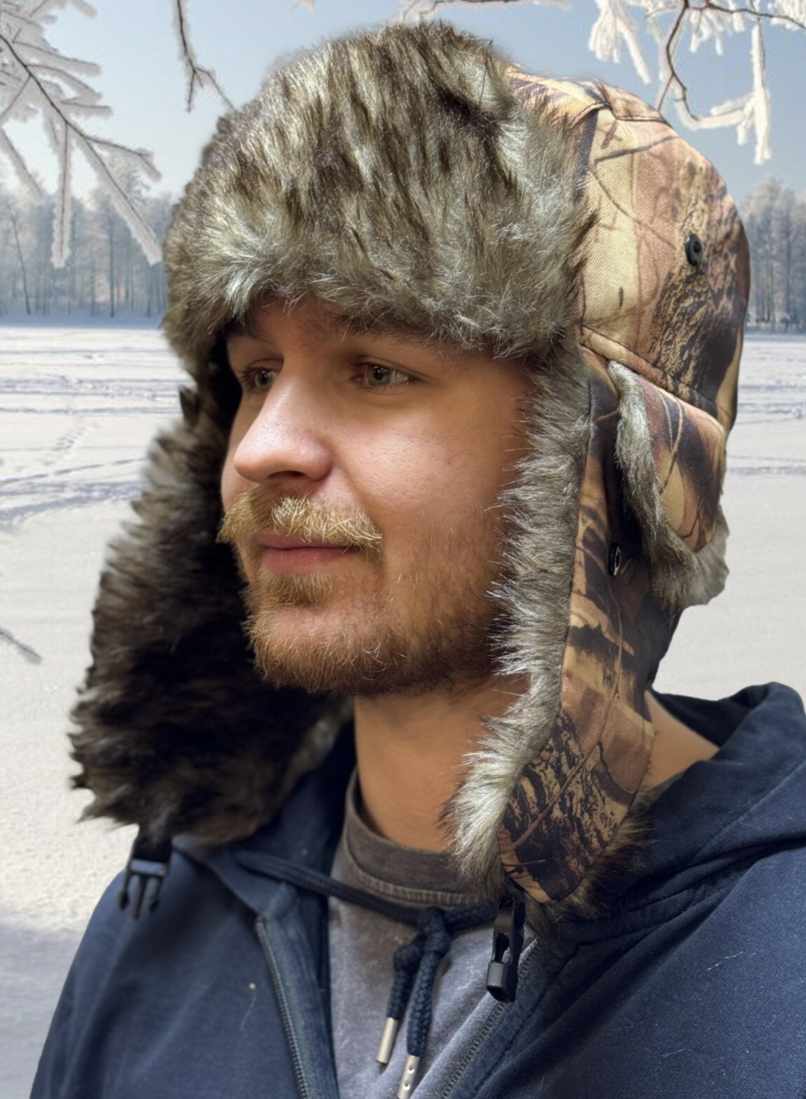 Шапка-ушанка для мужчин