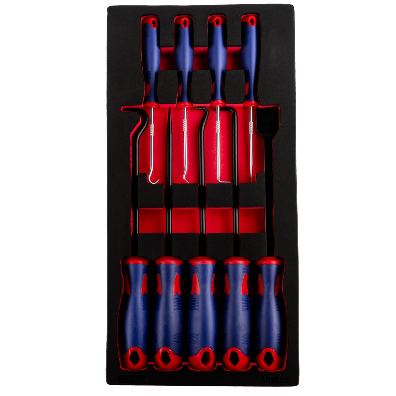 SpecX A01620 Набор инструментов для демонтажа сальников, колец и остатков герметика в ложементе EVA, 9 пр.