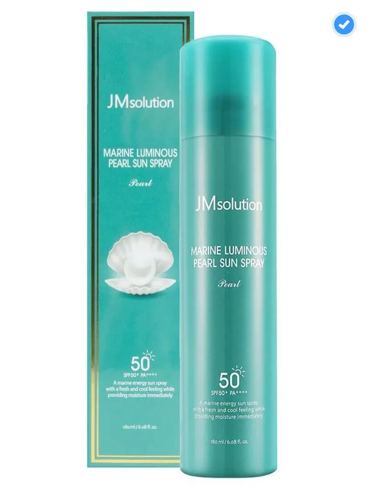 JMsolution Солнцезащитный спрей с экстрактом жемчуга, коллагена и керамидов Marine Luminous Pearl Sun Protection Sun Spray SPF 50+ / PA+++ 180 мл