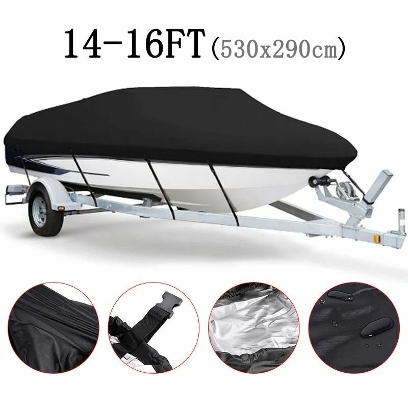 V-образный Тент для лодки пвх 14-16ft(530x290см), стояночный, непромокаемый, для сезонного хранения / чехол на лодку пвх (420/530/570/600/700)