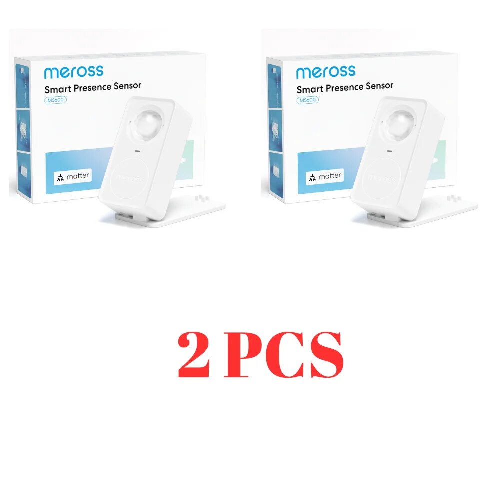 Датчик присутствия человека Meross EU/US Matter WiFi MS600 с радарным детектором и 2 PCS -EU Version