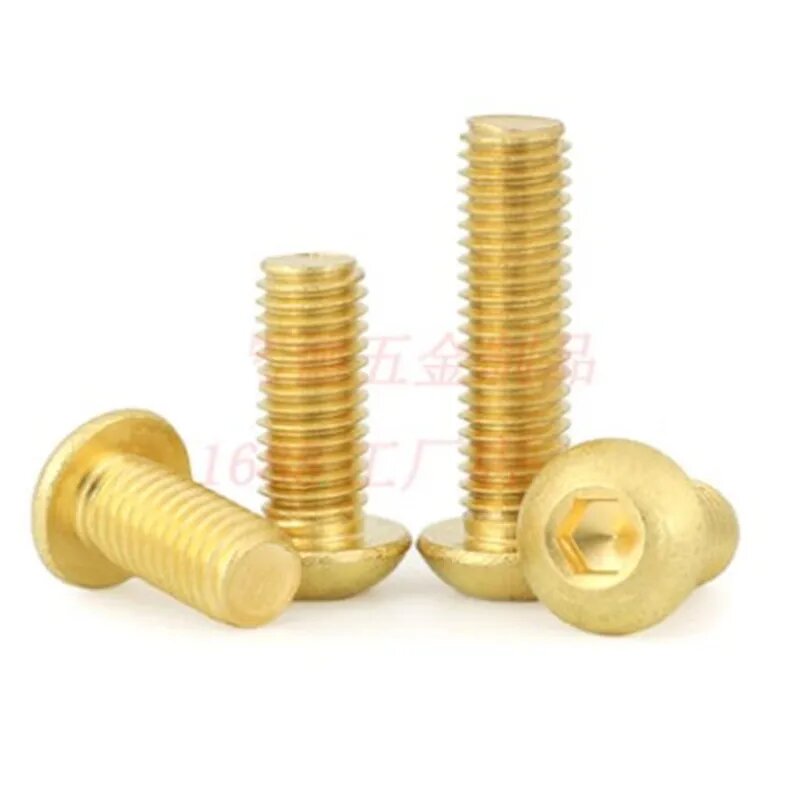 Латунные винты ZFhong ISO7380 M3 M4 M5 M6 M8 M4 (10Pcs), 12 мм