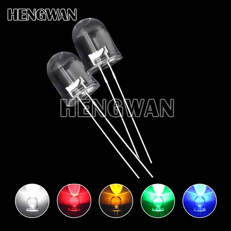 Светодиоды HENGWAN 10 мм, 5 цветов, набор 10 шт