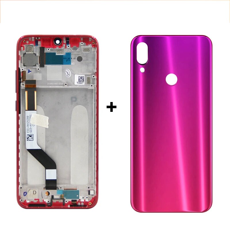 Для Xiaomi Redmi Note 7, 6,3 дюйма, для Redmi Note 7 Pro M1901F7G, ЖК-дисплей, сменный преобразователь сенсорного экрана в сборе Red Frame Cover