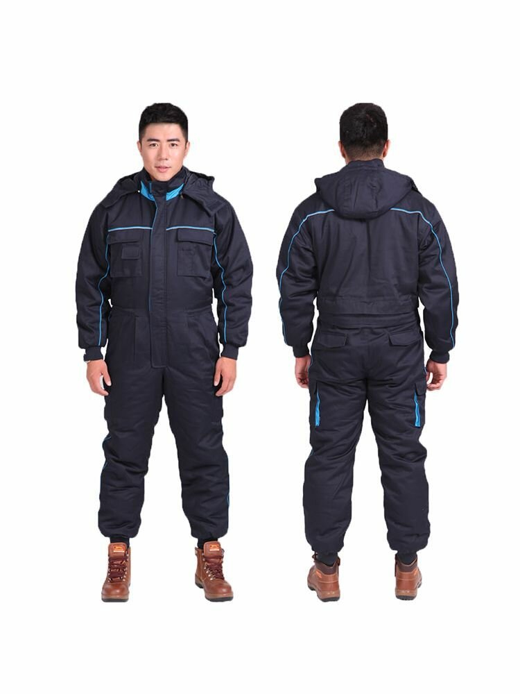 Рабочий зимний теплый ветрозащитный комбинезон