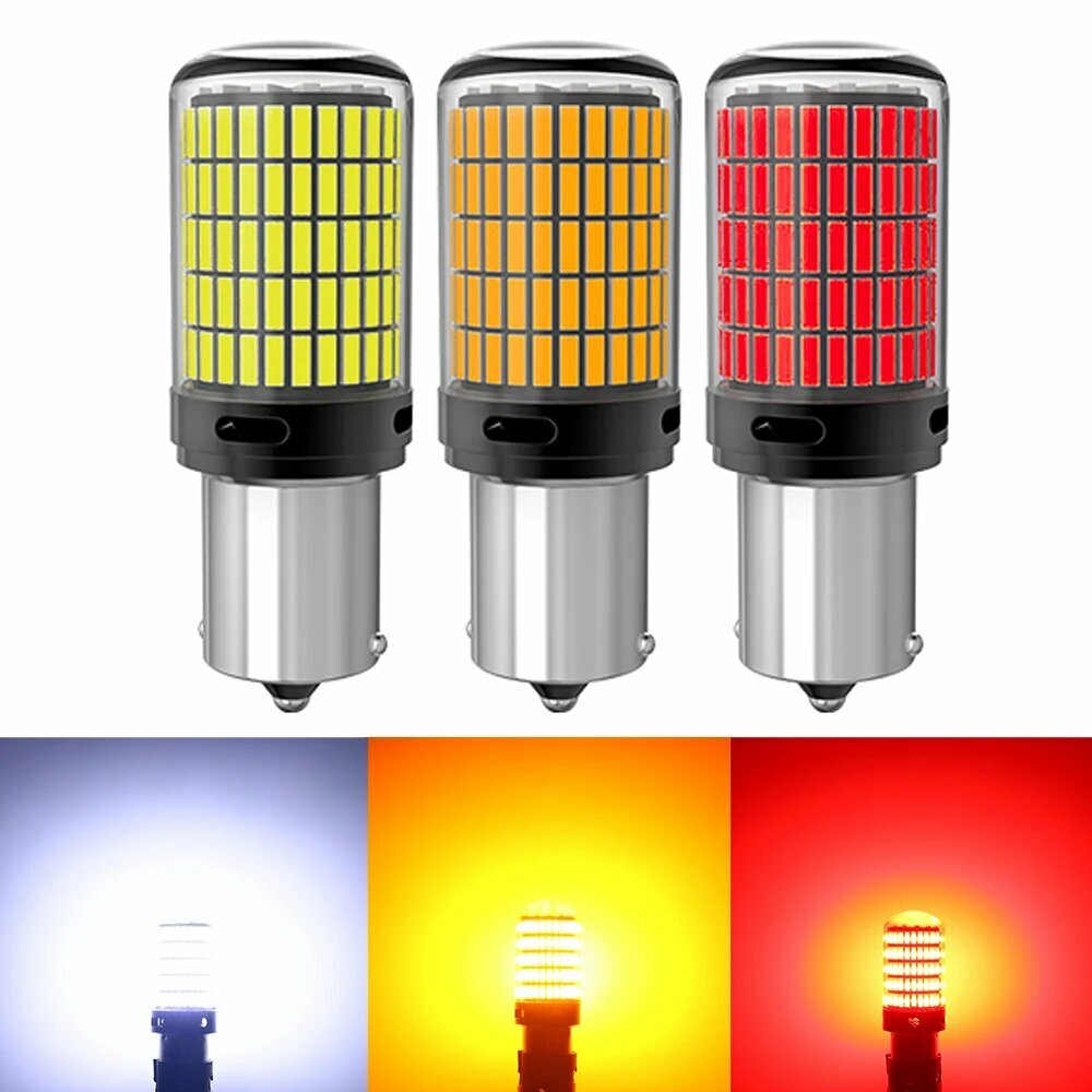 Новинка, 2 шт, 4014, 150SMD 1156, BA15S, P21W, BAU15S, PY21W, 7440, Amber Yellow, 1156 BAU15S PY21W