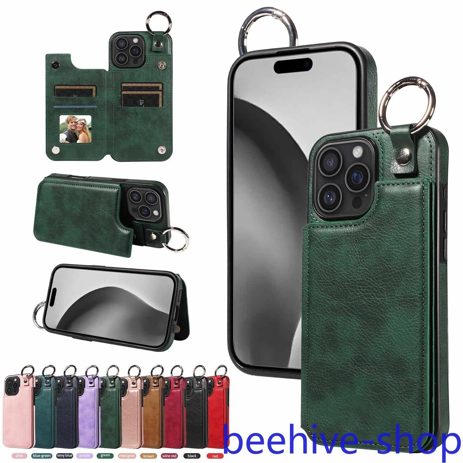 Кожаный чехол для Apple iPhone 16 Pro Max (айфон 16 про макс) с отделением для карты/ Чехол-кошелек для / Кожа высокого качества