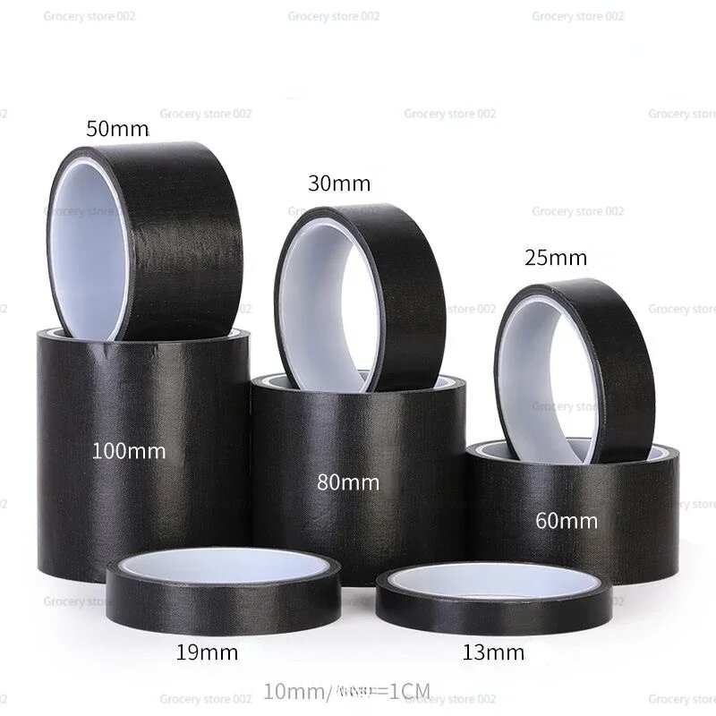 Ширина 0,3-14 см, черный тефлоновый птфэ изоляционный фрикционный стойкий 300 ℃ высокотемпературная специальная лента, несколько вариантов ширины Tie-9607
