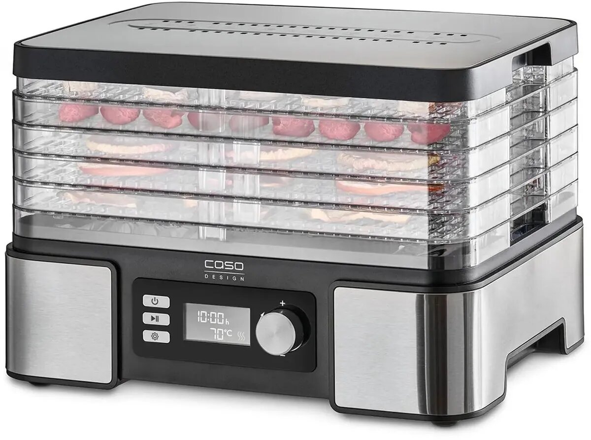 Сушилка для овощей и фруктов CASO DH 450, серебристый/черный, 5 поддонов