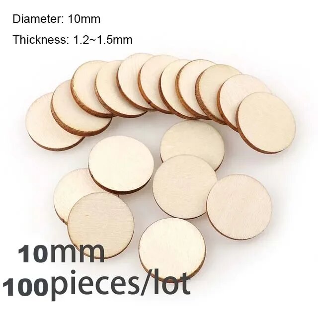 Деревянные круги для творчества 100 шт 10mm 100pcs