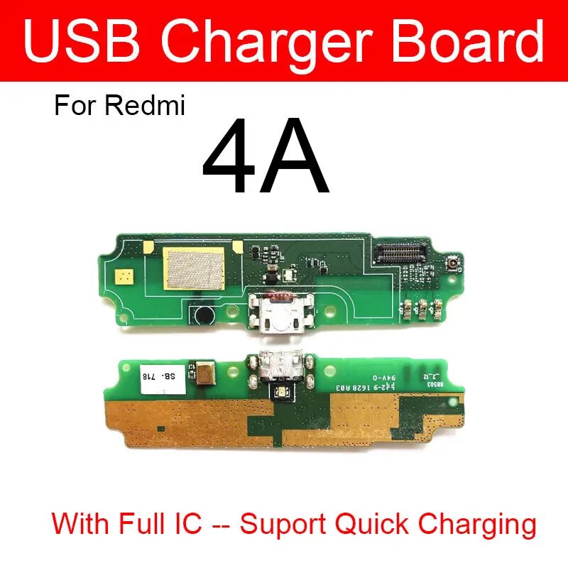 Плата с Usb-портом для зарядки для Xiaomi Redmi 4 4A 4X 4Pro, для Redmi Note 4 4X Pro, штепсельная Вилка Usb, гибкий ленточный кабель, запасные части Redmi 4A Full IC