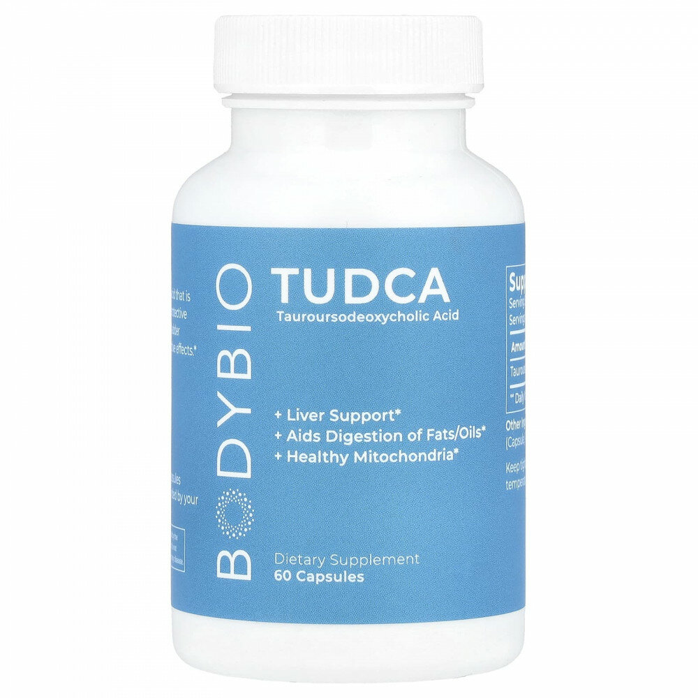 BodyBio, TUDCA, 60 капсул (250 мг в 1 капсуле)
